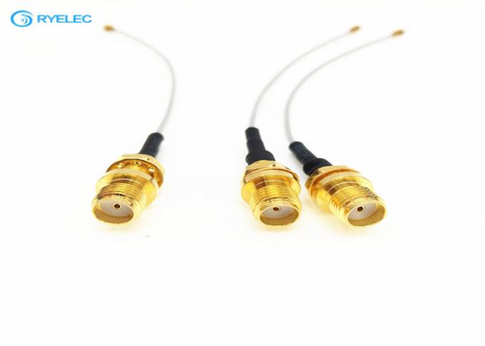 1.13mm Grey RF Cable Assemblies With Rear Mount SMA To UFL Connector 50ohm