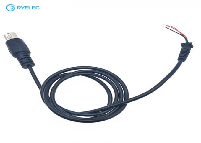 Vehicle / Camera Custom Cable Assemblies 7 Pin Male Mini Din Connector
