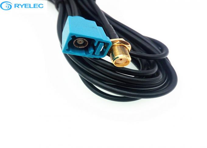 Fakra To SMA Precision Cable Assemblies , 50ohm GPS Cable Harness Assembly
