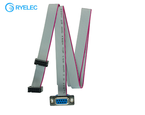 Female 10 Pin Flat Ribbon Cable Assembly With 2.54mm IDC Connector Pitch
