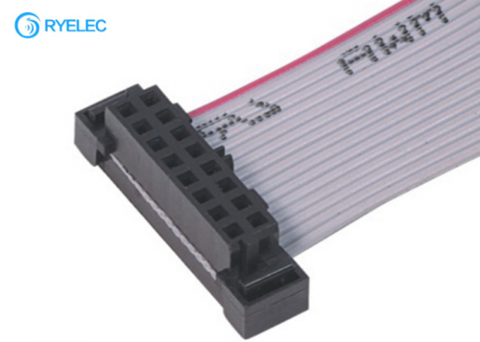 IDC Type 2.54mm Pitch Flat Ribbon Cable Assembly With Card Edge Connector