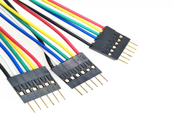 Header Motherboard Custom Wire Harness 6 Pin Male Dupont 24awg 1007 300V