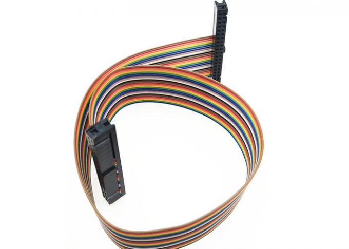 Double Row Fc-40 2.54mm 40 Pin Female Idc With 2651 28awg 1.27mm Flat ...
