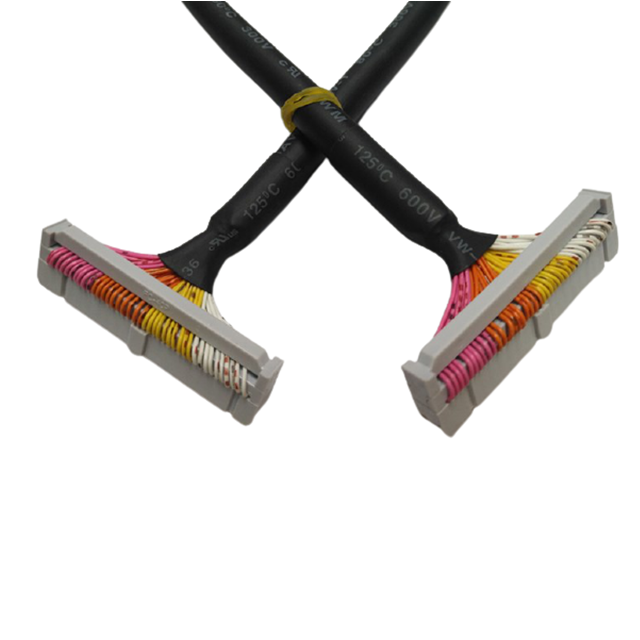 FC-40P IDC Shielded Flat Ribbon Cable Assembly 40P Connector Pins