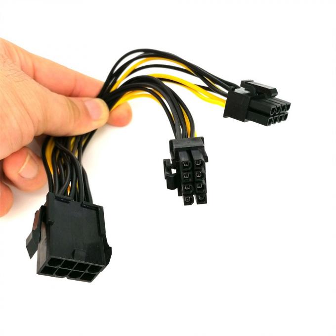 6 Pin Male Connector To Dual 6+2 Pin Male Connector pCIE Power Cable
