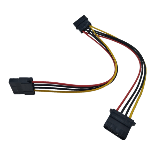 4 Pin Male 1 To 2 * 4 Pin Famale IDE 4 Pin Sata Power Y Cable