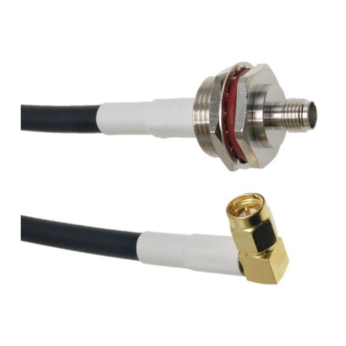 IP67 Waterproof RF Cable Assemblies With M16*1.0 Rear Bulkhead SMA Male ...