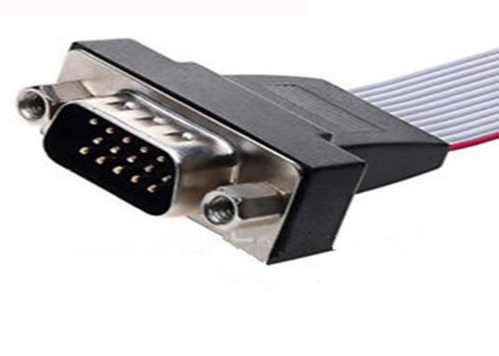 2x6P IDC To 15P HDB Male Idc Connector Computer Ribbon Cable , Flexible ...