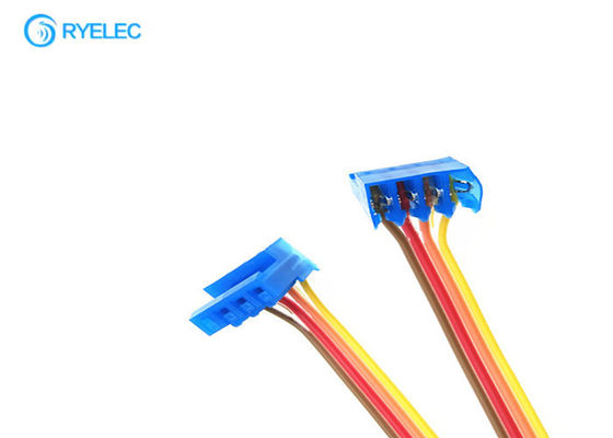 640470-4 MTA100 Blue Connector Custom Wire Harness RCPT 4 POS 26AWG ...