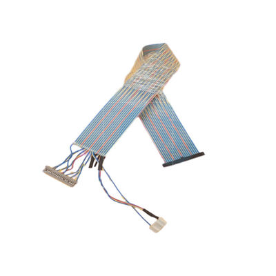 30AWG Multicolor Flat Twisted Pair Ribbon Cable With IDC / DF14 Connector