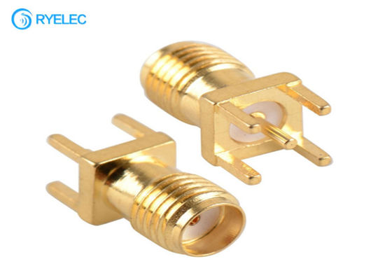 PTFE Dielectric RF Antenna Connector , Brass / Gold Plated SMA RFconnector