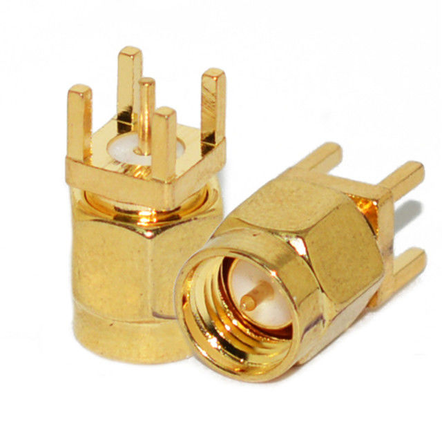 SMA Male PCB Mount RF Coaxial Connector SMA Micro-Strip Bulkhead RF ...
