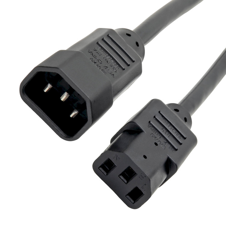 RY C13 To C14 10a 250v Power Cord 18 Awg C14 Mates With A C13 Outlet