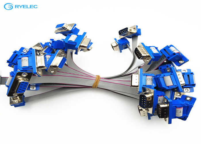 male to female 9pin DB9 grey flat Cable Serial COM Port Adapter Convertor