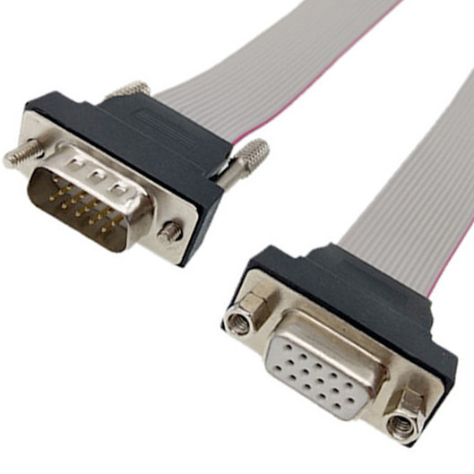 VGA HDB15 Male To Female Ribbon Cable 15pin Connector lvds display ...