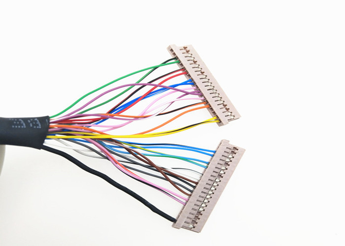 30 Awg Shielded Round Y Lvds Cable 30 Pin JAE FI-X30H To 2*Hirose DF14-20S-1.25C