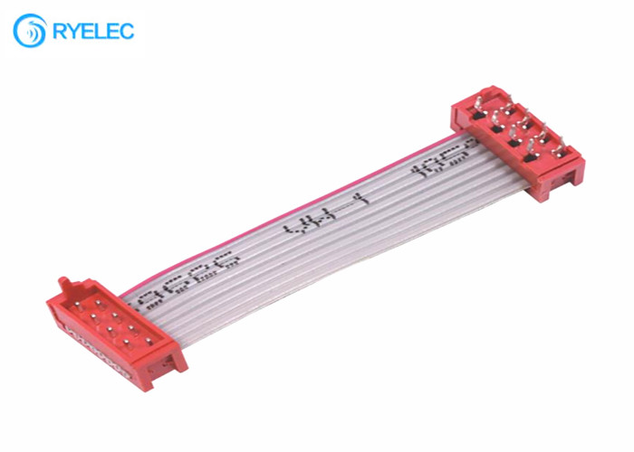 8 Pin 20 Pin UL2651 Flat Ribbon Cable Assembly Red Idc Socket Connector