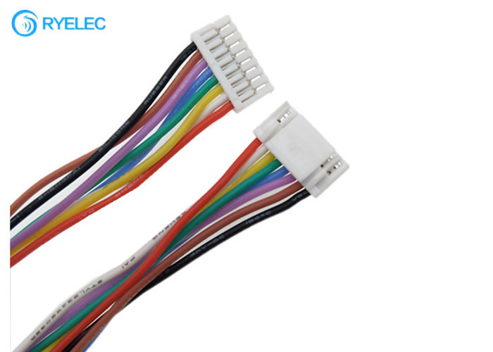 Custom 1.25mm Pitch 8 Pin JST-GH / GHR-08V Connectors With Silicon 3239 30AWG Rubber Wire Cable