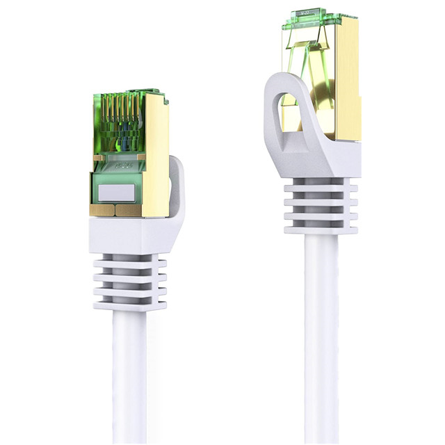RoHS 10m RJ45 Cat7 Flat Ethernet Cable Shielded Twisted Pair
