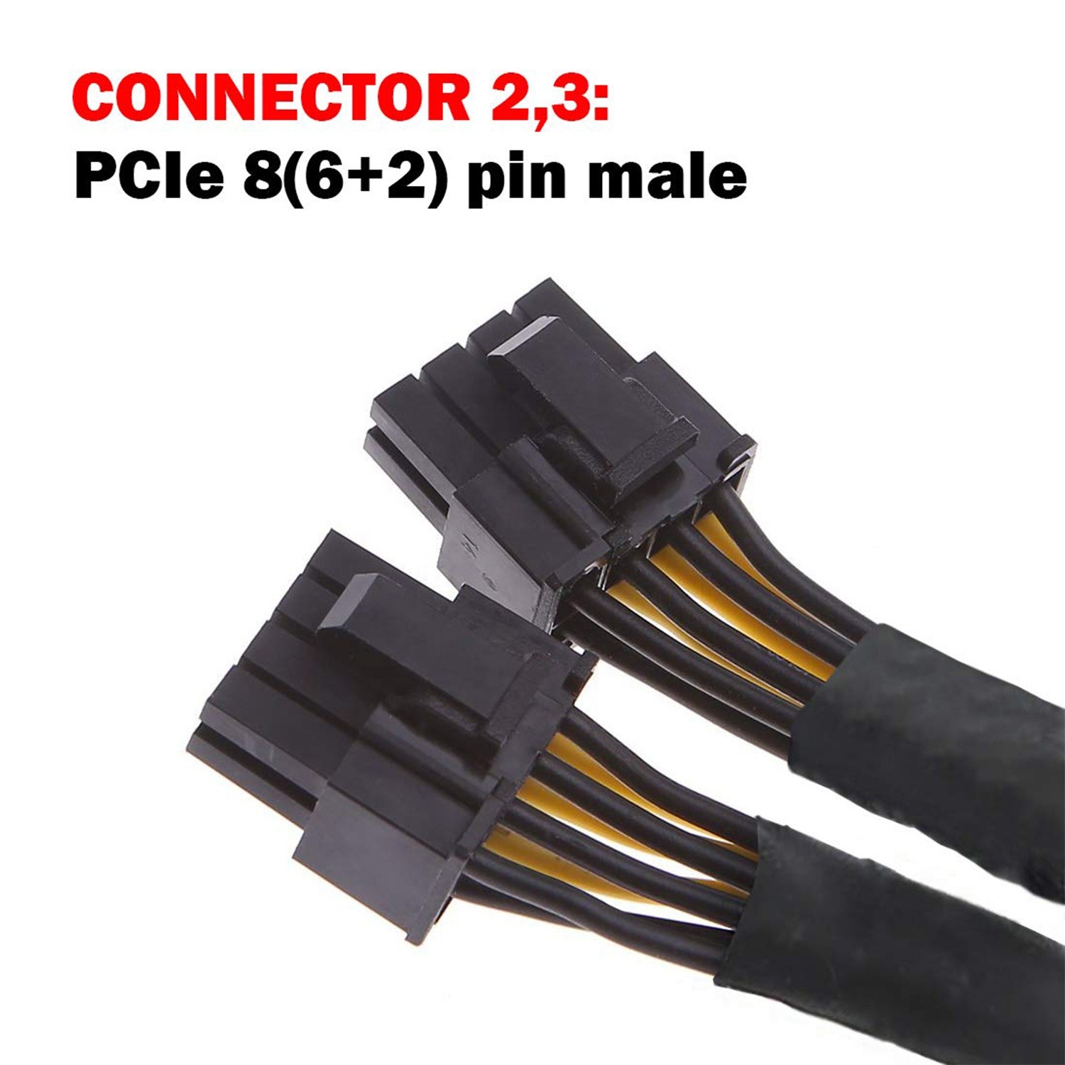 Computer 8 Pin Female Braided Sleeved PCIE GPU Minig Power Cable