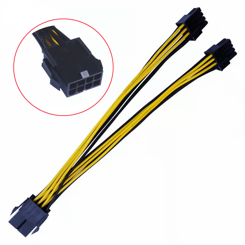 8 Pin To Dual 8 Pin Converter Pcie Vga Splitter Hub Power Cable For ...