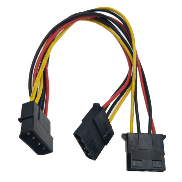 4 Pin Male 1 To 2 * 4 Pin Famale IDE 4 Pin Sata Power Y Cable