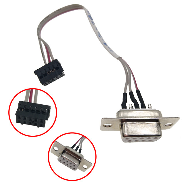 10 Pin Silicone Flat Ribbon Cable DB9 Female 9 Pin Without Plug Housing